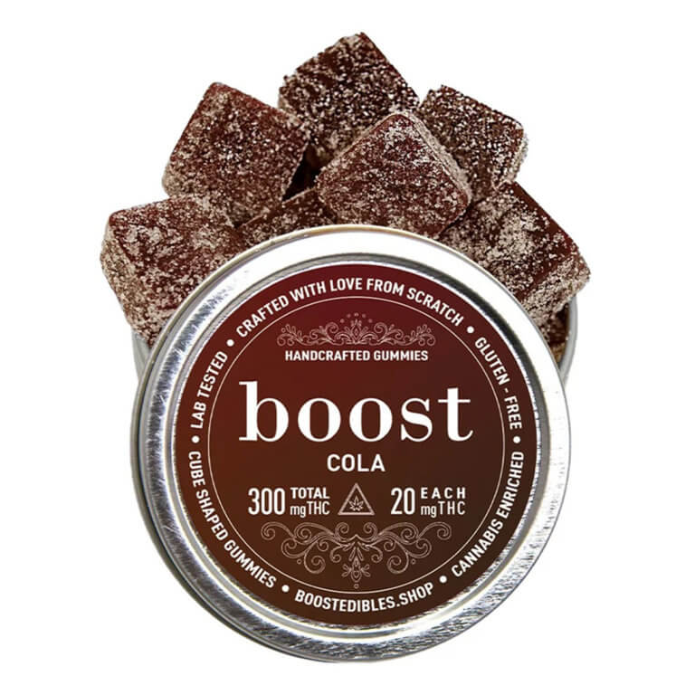 Sour Green Apple 150mg THC Cubes - Boost Edibles - Cannabismo