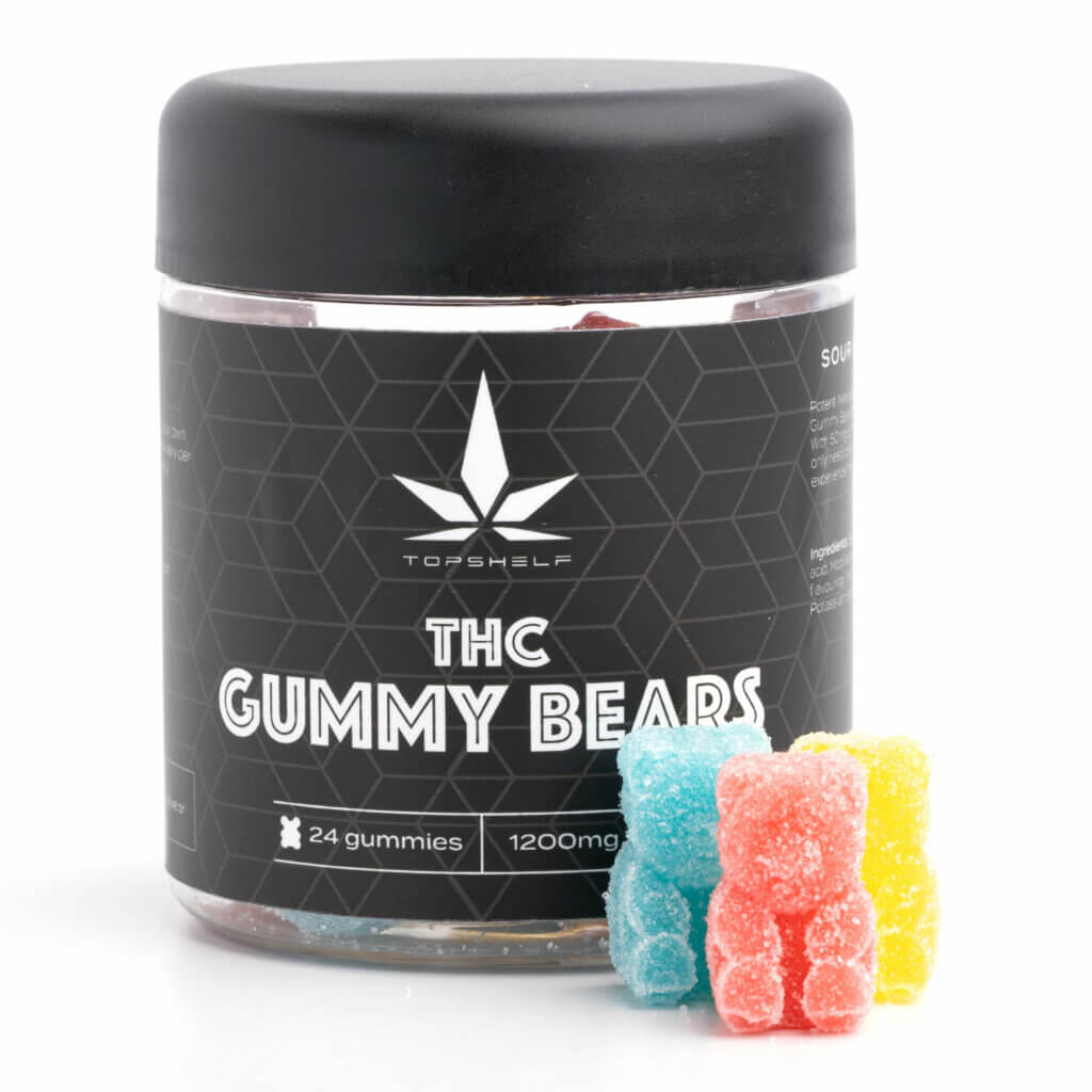 Top Shelf - 1200mg THC Sour Gummy Bears - Cannabismo